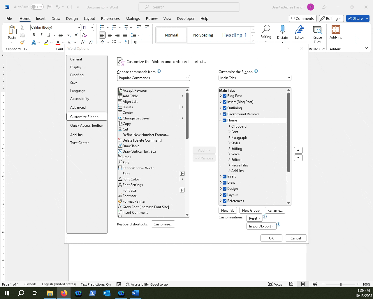 How can I create Custom Keyboard Shortcuts in Word?